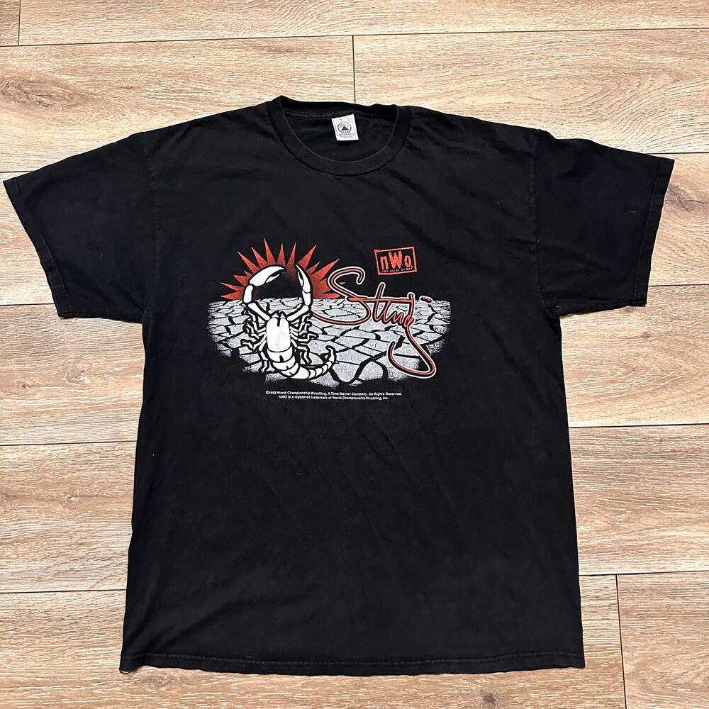 1998 Vintage Wcw Wwe Wolfpac Sting Black T Shirt Xl - Gem